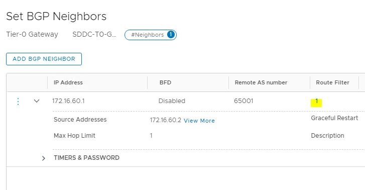 BGP Route Filtering in NSX-T